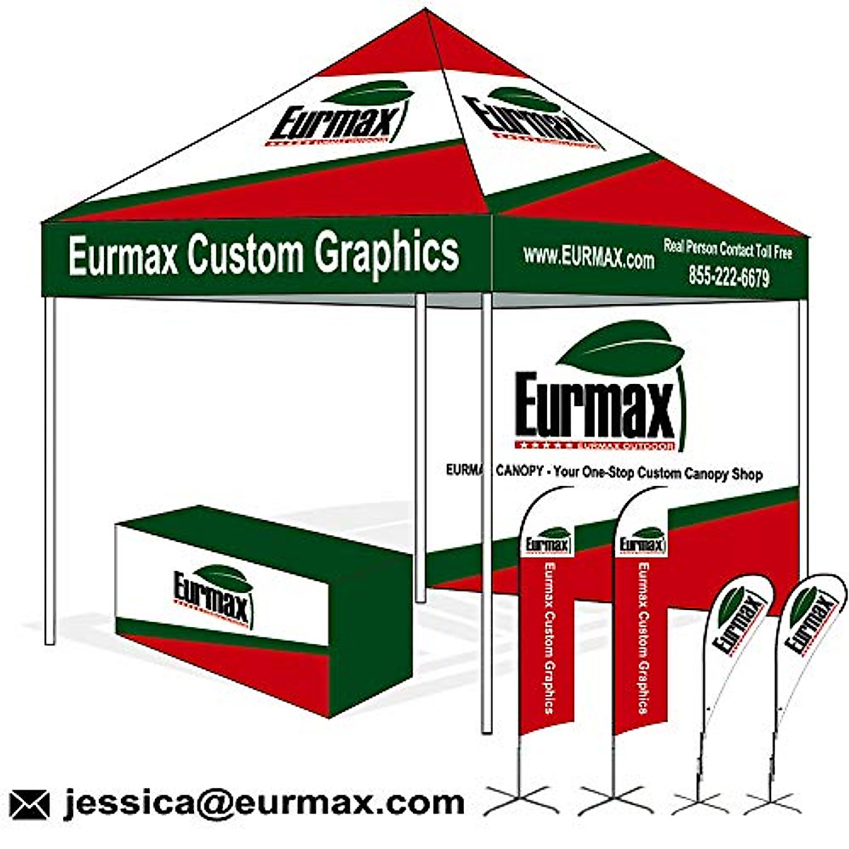 Eurmax 10'x10' Ez Pop-up Booth Canopy Tent Commercial Instant Canopies ...