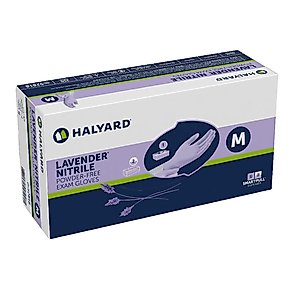 HALYARD LAVENDER* Nitrile Exam Gloves, Powder-Free, 3.1 mil, Medium, 52818 (Sold as Pallet of 150000 Gloves)