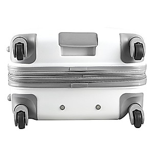 Olympia U.S.A. Denmark Expandable Hardcase Suitcase with Spinner Wheels, Available in 3-Piece Luggage Set and Carry-On Size, White