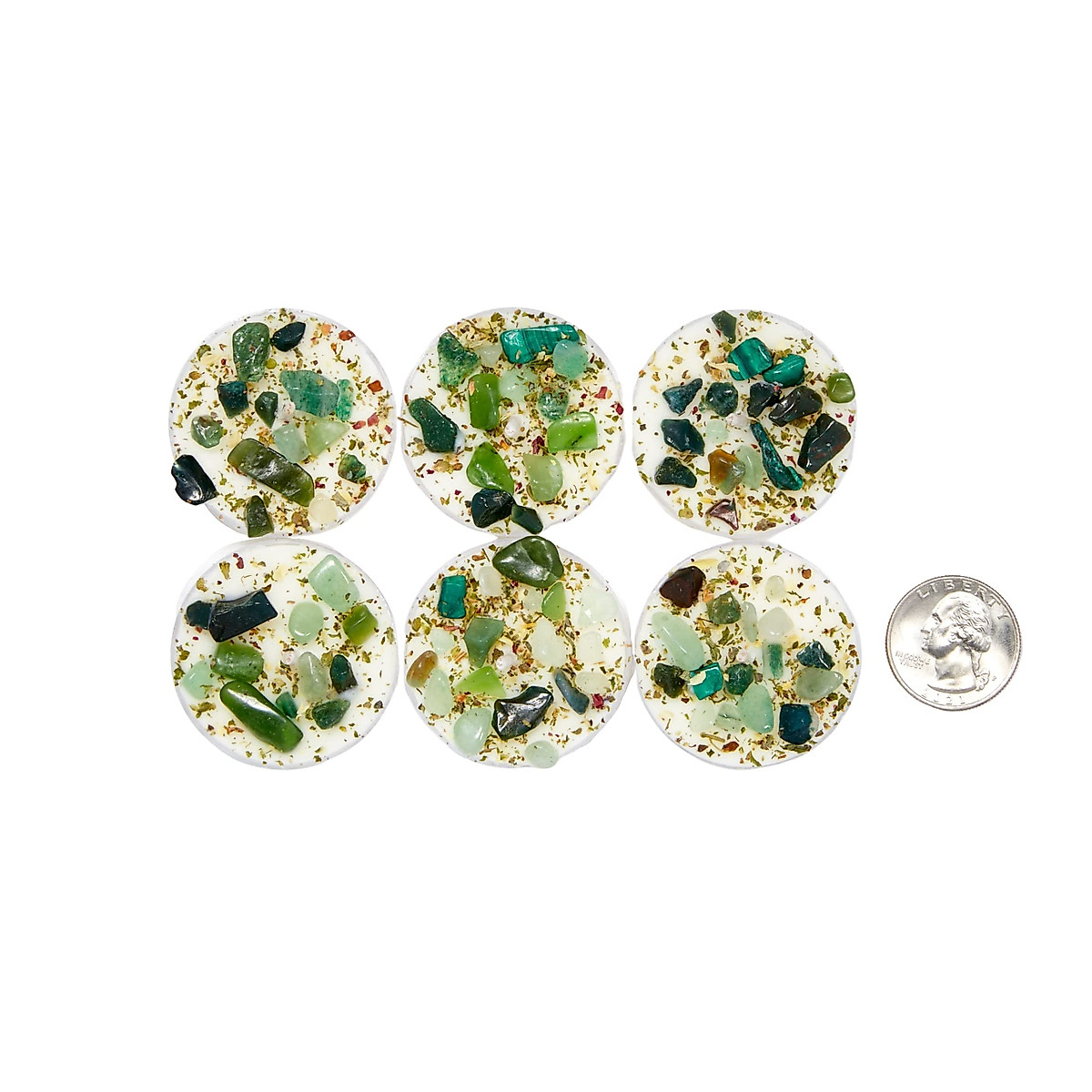 Heart Chakra Candle by New Moon Beginnings - Chakra Candles - Dried Flower, Herb, & Crystal Candles - Aromatherapy Candles - Soy Candle - Set of 6 Tealights