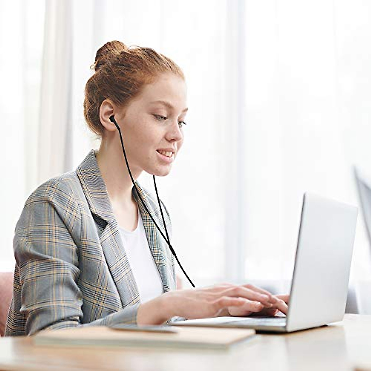 3 Pack Boost+ Headphones Earphones Earbuds 3.5mm Wired Headphones | Stereo Sound Noise Isolating Earphones with Built-in Microphone Inline Volume Control - Black