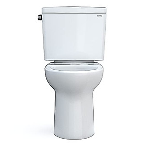 TOTO Drake Two-Piece Elongated 1.28 GPF TORNADO FLUSH Toilet with CEFIONTECT, Cotton White - CST776CEG#01