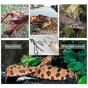 Surnuo 60 inch Heavy Duty Snake Tongs with Telescopic Pole Reptile Grabber Catcher Wide Jaw Handling Tool, Extra Flashlight & Non-slip Straps Included