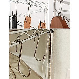 12 Pack 2.4" Heavy Duty (22lbs Max) S Shaped Hooks Hanging Hangers Hooks for Kitchen, Bathroom, Bedroom and Office(Pan,Pot,Coat,Bag,Plants)(Black)