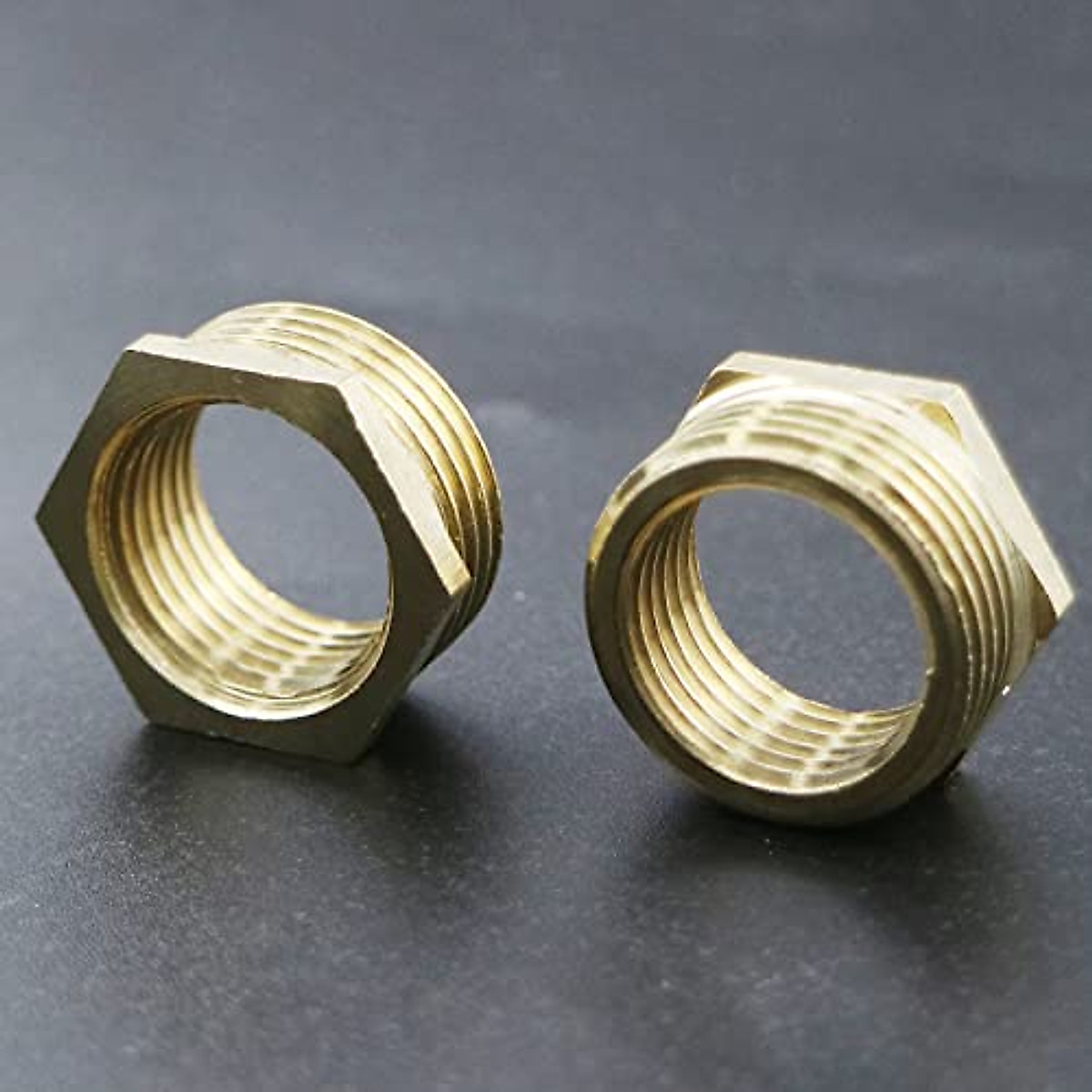 2 PACK G1/2 Female to GHT 3/4 Male Hose Adapter Brass Threaded Pipe Fitting Hose Connector Hose Coupler Water Hose Adapter Garden Hose Swivel