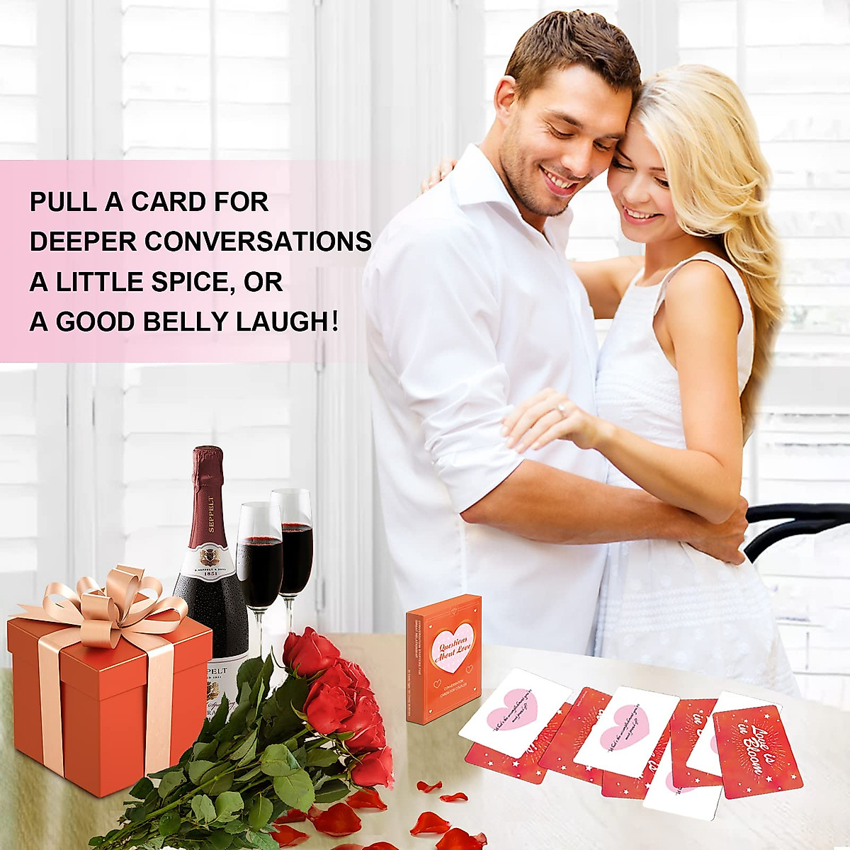 UMONIE Conversation Cards for Couples, Fun Questions Couples Games for Date Night, Cards Game for Couples to Strengthen Relationships, Romance, Trust - Valentine's Day Couples Gifts for Him/Her/Them