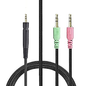 BUTIAO G4ME Cable Replacement Nylon Braided Audio Headphone Cord for Sennheiser G4ME ONE/Game Zero PC373D PC37X GSP350/ 500/600 Headphones (PC Cable)