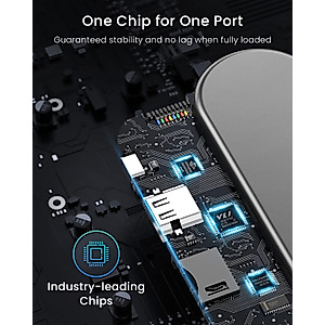 USB C Hub, SAILLIN 7 in 1 USB C Multiport Adapter, Aluminum USB C Dongle with 3 USB 3.0 Ports, 4K HDMI, SD/TF Card Reader, 100W Power Delivery Compatible with MacBook Pro, MacBook Air, iPad Pro, XPS