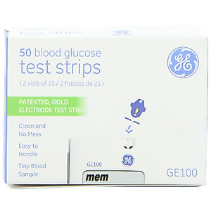 GE100 Test Strips 50 Count Box - Part#99GS250G51