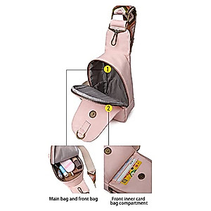 FENGQI Women Sling Bag Crossbody Bags Small Backpack Chest Package PU Leather Purse Fashion Day Pack, for Daily Leisure Travel (Gray)