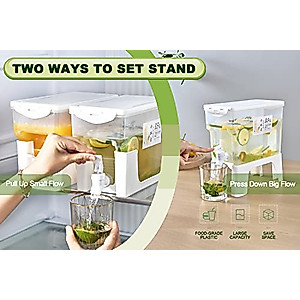 1PCS 0.9 Gallon Water Drink Dispenser For Fridge, Beverage Dispenser with Stand And Spigot, Plastic Pitcher with Lid, Water Storage Containers BPA Free, Lemonade Dispenser