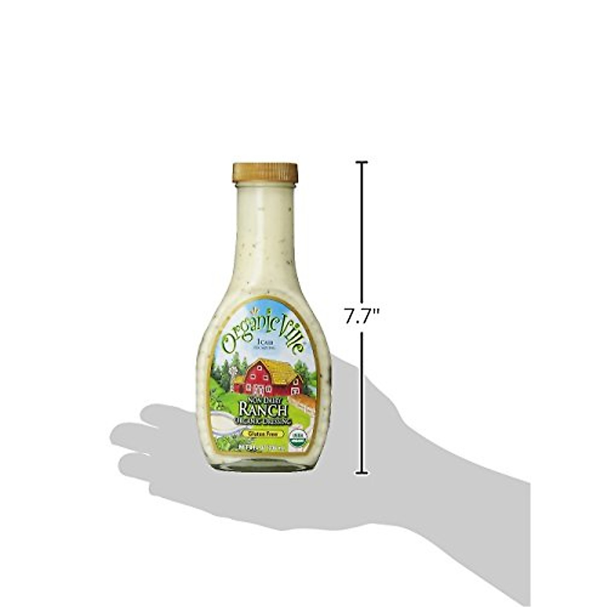 Organicville, Ranch Dressing, Organic, Dairy Free, Gluten Free, 8 oz