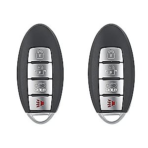 X AUTOHAUX 2pcs 433MHz KR5S180144014 Replacement Smart Proximity Insert Keyless Entry Remote Key Fob for Nissan Altima Maxima 2016 2017 2018 4 Buttons 4A Chip Car Key