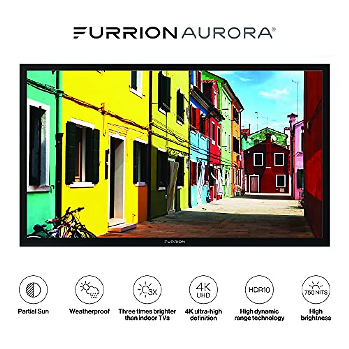 Furrion Aurora 43-inch Partial Sun Outdoor TV (2021 Model)- Weatherproof, 4K UHD HDR LED Outdoor Television with Auto-Brightness Control - FDUP43CBS