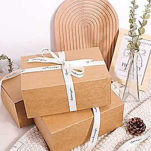 Moretoes Brown Gift Boxes 12 Pack 9.45x6.5x4 Inches, Paper Gift Box with Lids for Wedding Bridesmaid Proposal Gift, Graduation, Holiday, Birthday Party Favor, Crafting Cupcake and Christmas