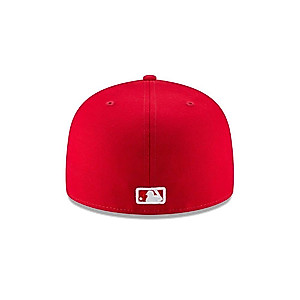 New Era 59Fifty MLB Basic Atlanta Braves Fitted Scarlet Red Headwear Cap (7 3/8)