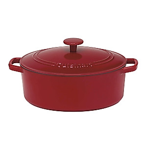 Cuisinart Chef's Classic Enameled Cast Iron 5-1/2-Quart Oval Covered Casserole, Cardinal Red