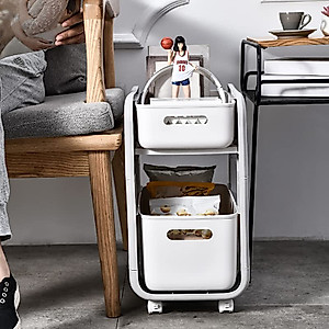 Leirsdam Double Layer Sliding Shelf, Large Capacity Shelf Under Sink Organizer Office Bathroom Cabinet Multifunctional Shelf(With wheels)