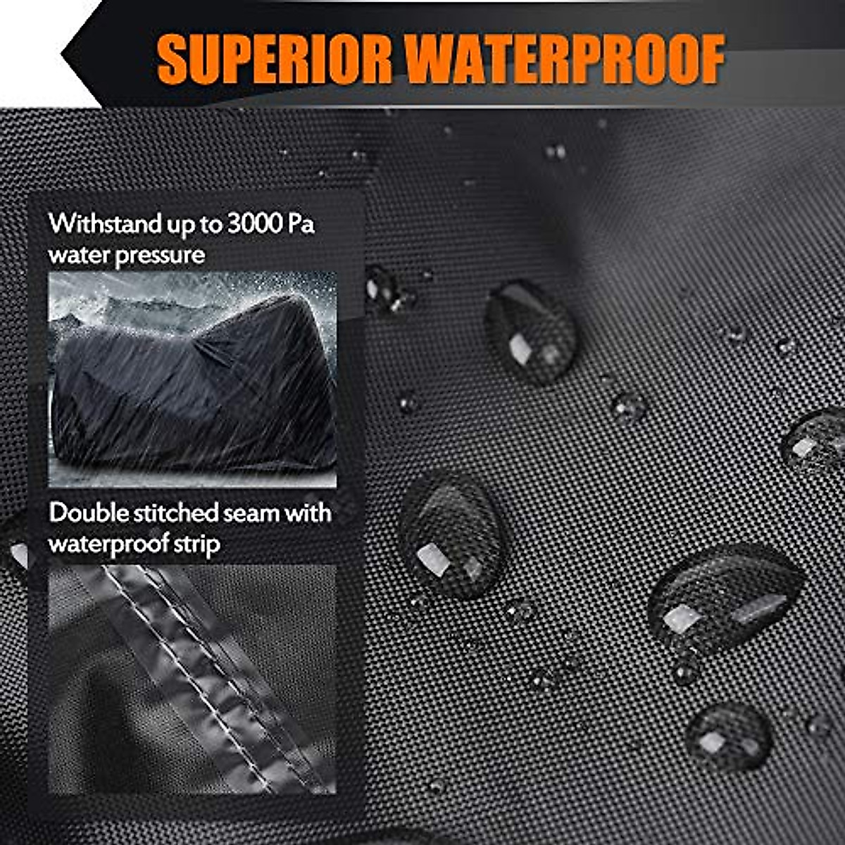 MICTUNING Motorcycle Cover Waterproof Outdoor 210D Oxford 104 Inch All Season Universal - Dirt Bike Cover Sun Protection Tear-Proof Windproof with Cloth Lock-Holes & Reflective Strip(104’’×41’’×49’’)