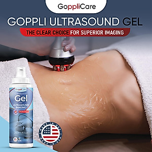 Goppli Medical Imaging & Therapy Ultrasound Gel - 2 Pack, 8.45 fl oz (250mL) Each - Non-Greasy, Unscented, Hypoallergenic - Ideal for TENS Units & Baby Dopplers - Medical Grade Quality, Made in USA