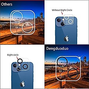 Dengduoduo 【3 Pack】 Tempered Glass Camera Lens Protector for iPhone 14 6.1" & iPhone 14 Plus 6.7", Ultra HD, 9H Hardness, Anti-Scratch, Case Friendly, Easy to Install [No Affect on Night Shots]
