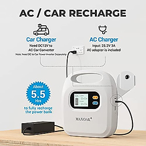 MAXOAK CPAP Battery Backup CPAP Power Bank Compatible with Airsense 10/Airsense 11/Airmini/Aircurve 10/S9/Dreamstation/System one Z1 Mini Travel Camping Emergency Power DC12/15/24V&USB5V