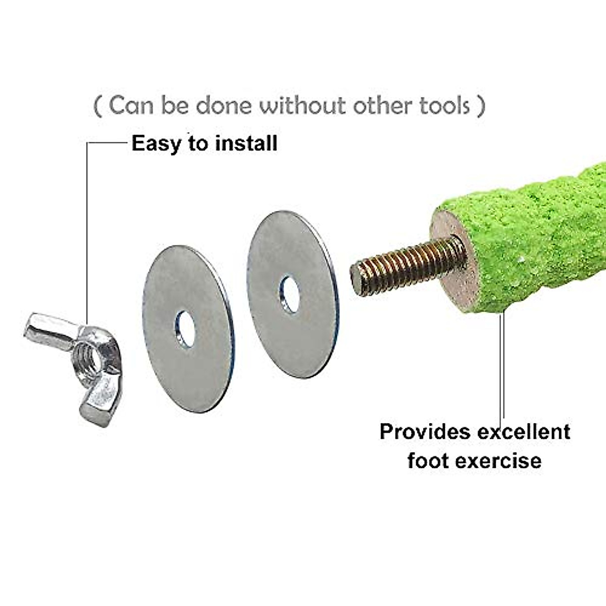 Yuecoofei Bird Platform,pet Toys,3pcs Parrot Perch Stand Toy, Bird Cage Perch Toy Random Vibrant Colors of Quartz Sand Covered Wood Platform Paw Grinding Stick for Parrot Bird