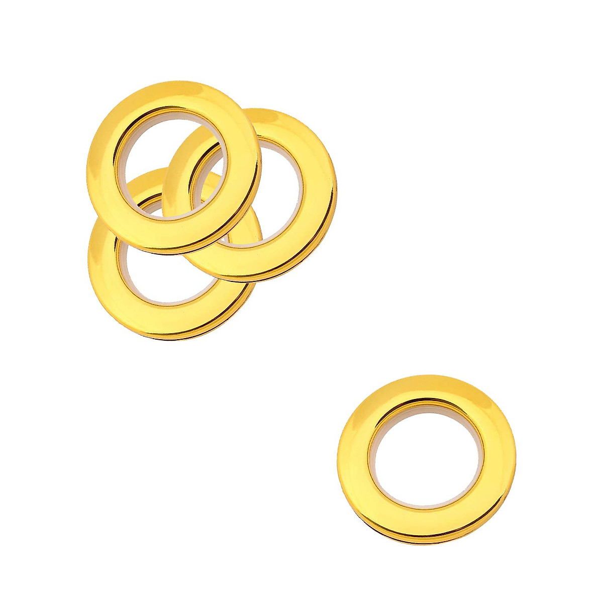 Trimming Shop Curtain Eyelets Plastic Round Grommet Rings Clips for Window, Door, Room Curtains & Drapes, DIY Drapery Supplies, Backdrop Attachment (Gold, 10pcs)