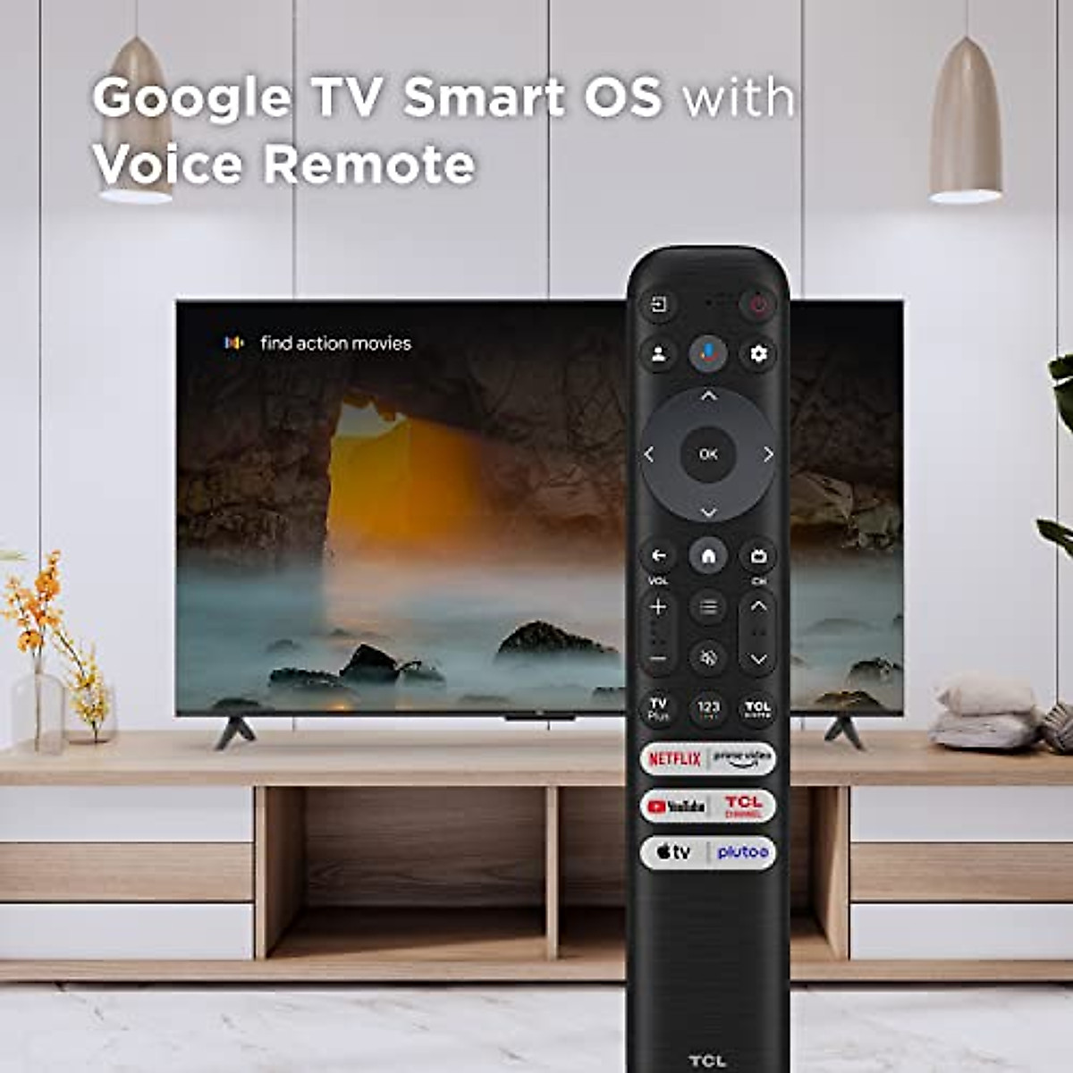 TCL 55-Inch Class S4 4K LED Smart TV with Google TV (55S450G, 2023 Model), Dolby Vision, HDR Pro, Dolby Atmos, Google Assistant Built-In with Voice Remote, Works with Alexa, Streaming UHD Television
