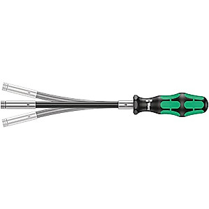 WERA 05028161001 393 S Bitholding Screwdriver Extra Slim with Flexible Shaft, 1/4" x 173.5 mm