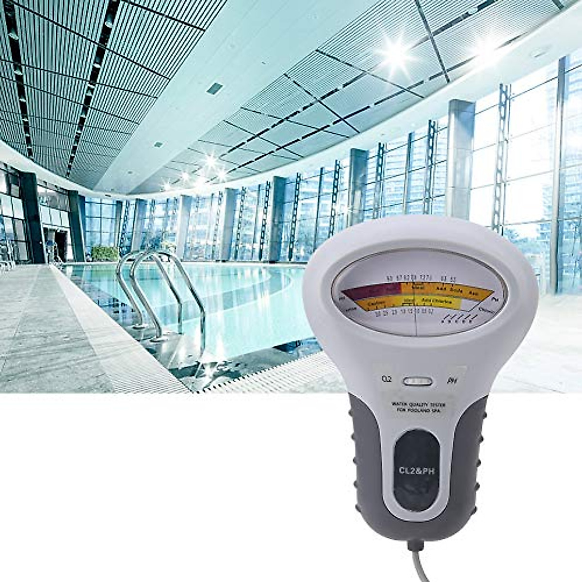 Hakeeta PH Tester, pH Meters, for Swimming Pool, Water Quality Analyzer, with Probe, Easy to Set Up, Quick Testing, Adjust pH of The Pool, for Pools, Aquariums