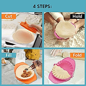 Zoie + Chloe Set of 3 Dough Press - Plastic Pastry Shaper & Empanada Maker Press With Crimped Crust Edges - Kitchen Tools For Making Dumplings, Hand Pie, Ravioli, Pierogi, Turnover - 4”, 5”, 6”
