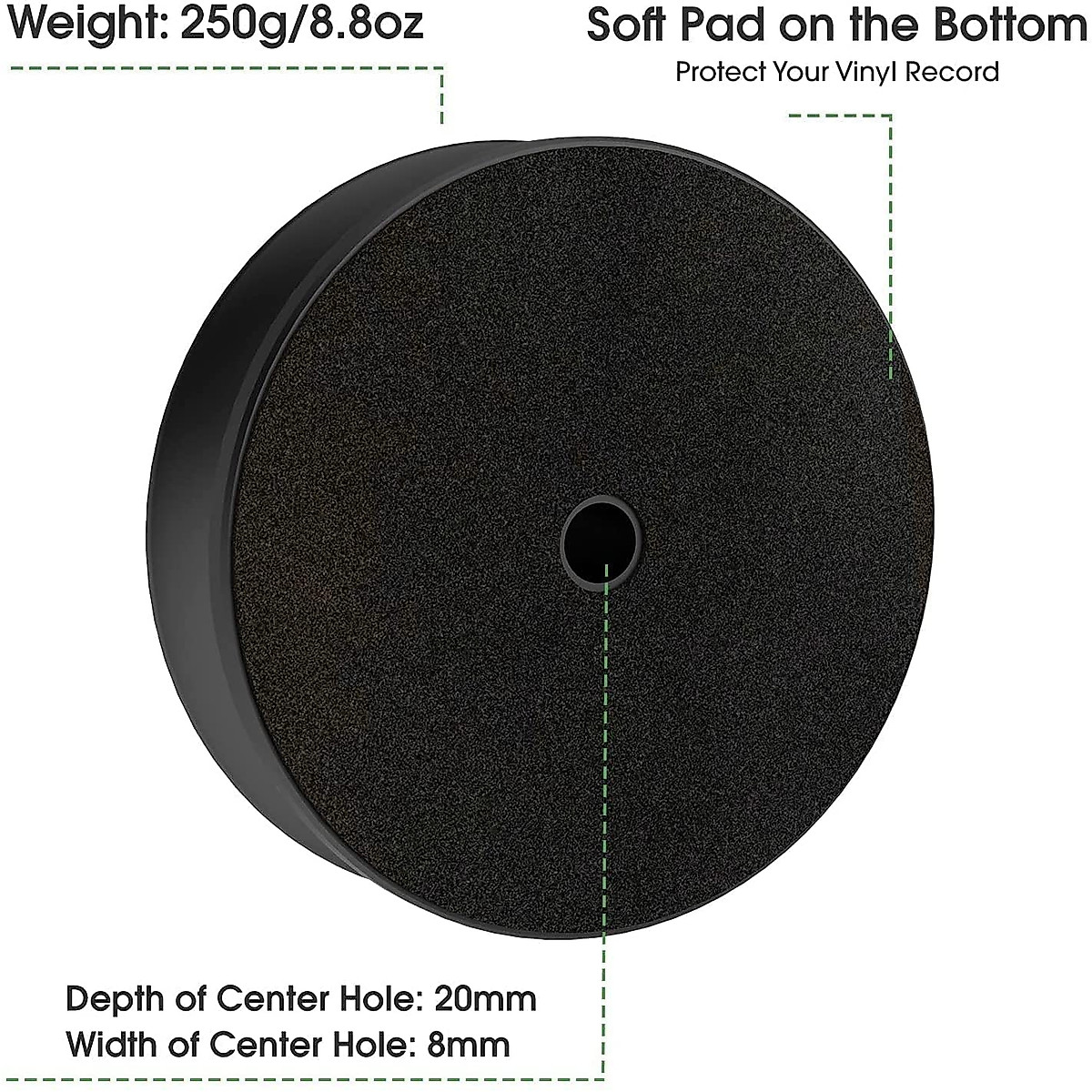 Record Weight Stabilizer, DIGITNOW Turntable Weight Clamps,for Turntable Vinyl Disc LP Record Player,Aluminum LP Stabilizer(Black) to Fits Under The Dust Cover of Turntable Vinyl Disc LP