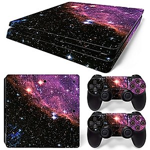 Gam3Gear Vinyl Decal Protective Skin Cover Sticker for PS4 Slim Console & Controller (NOT for PS4 or PS4 Pro) - Galaxy