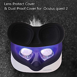 sara-u 2pcs Dustproof VR Lens Anti Scratch Case Protective Cover Skin for Oculus- Quest 2 VR Headset Glasses Accessories One Size