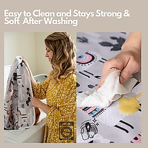 BABYBOET Splat Mat for Baby – Under High Chair Floor Mat Protects Wood, Vinyl and Carpet from Spills – Waterproof Triple Layer Baby Mat with Anti-Skid Backing Deters Bunching and Sliding (51” x 51”)