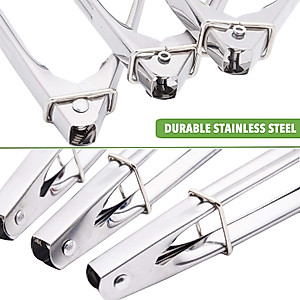 HINMAY Mini Tongs with Silicone Tips 7-Inch Serving Tongs, Set of 3 (Green Red Blue)