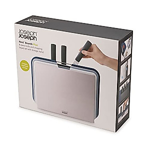 Joseph Joseph Nest Plus 6-Piece Knife and Cutting Board Set, One Size, Silver