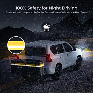 Hitch Cargo Carrier Bag - KYX 15 Cubic Feet Hitch Mount Vehicle Cargo Carrier Bag Car Pickup Truck 100% Waterproof, Anti-Tear 1000D PVC Fabric, Integrated Rain Curtain, Reinforced Straps (59" 18" 24")