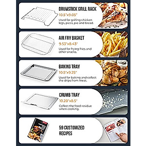 Toaster Oven Air Fryer Combo, Toaster Ovens Countertop 20QT/19L Air Fryers Oven, 16-in-1 Touch Keys Convection Ovens Smart, Space Saver, Drumstick Grill Freidora De Aire Airfryer Oven BLAZANT T-12