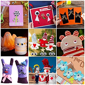 ASTARON 800Pcs 4mm-12mm Googly Eyes Self Adhesive Wiggle Eyes for Art Craft Supplies, Doll Making and Scrapbooking,7 Size