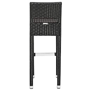 SAFAVIEH FOX5212A Collection Landry Black Indoor/Outdoor Bar Stool