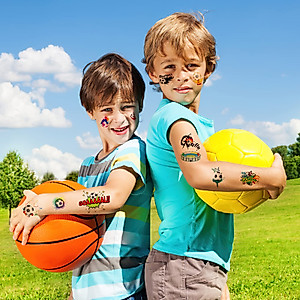 Qpout 14 Sheets Soccer Temporary Tattoos Soccer Ball Tattoos for Kids Boys World Cup Soccer Fake Tattoo Sticker, Children Birthday Party Bag & Stocking Filler Kids Game Gifts Party Favour Supplies