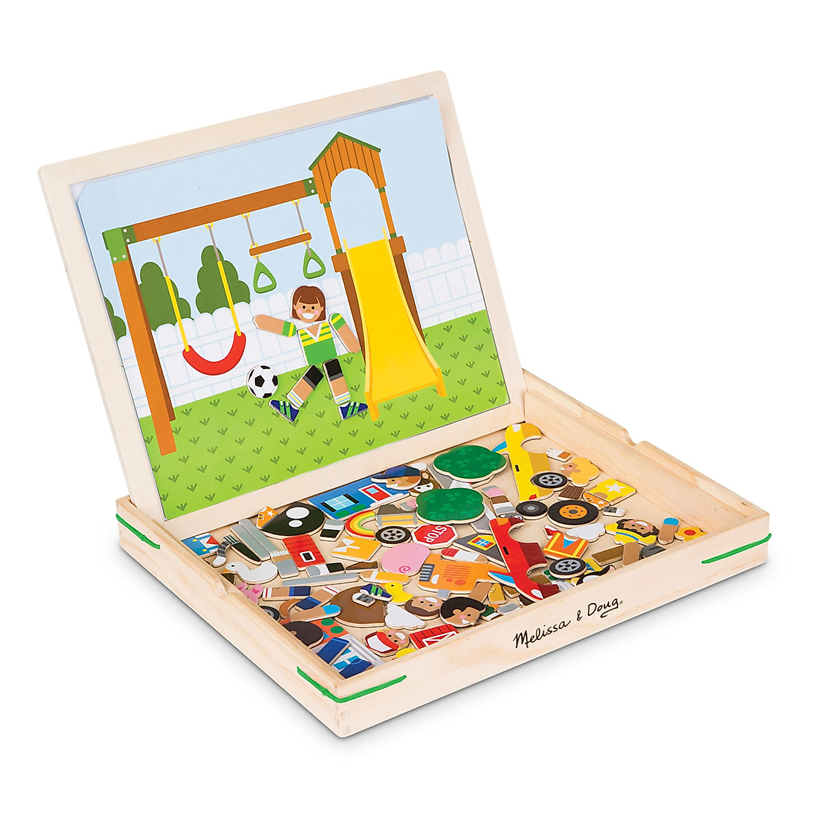 Melissa & Doug Wooden Magnetic Matching Picture Game With 119 Magnets and Scene Cards