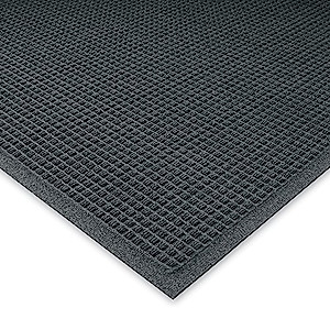 WaterHog Fashion Mat | Commercial-Grade Entrance Mat with Fabric Border – Indoor/Outdoor, Quick Drying, Stain Resistant Door Mat (Charcoal, 3' x 5')