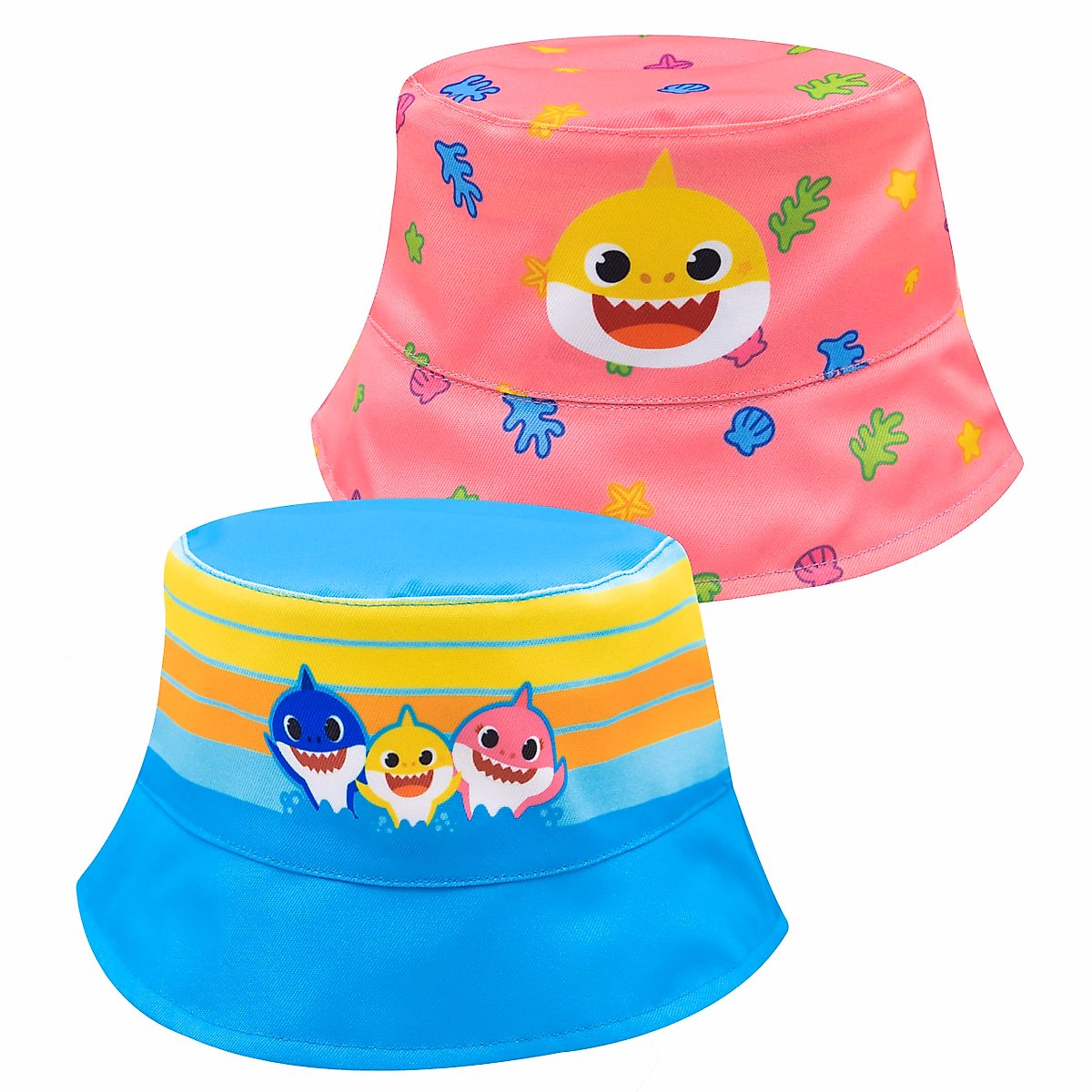 Reversible Pinkfong Baby Shark Sun Hat for Toddler Girls, Boys, and Kids
