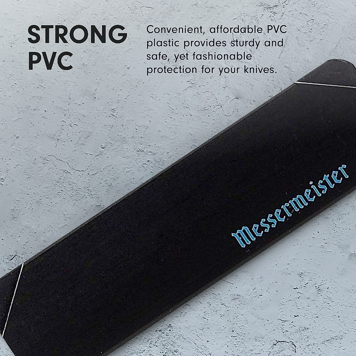 Messermeister 6” Chef’s Edge-Guard, Black - Fashionable & Functional Safety Accessory for Chef’s & Wide-Blade Knives - 2 Blade Entry Notches - 6.5” x 1.9375”