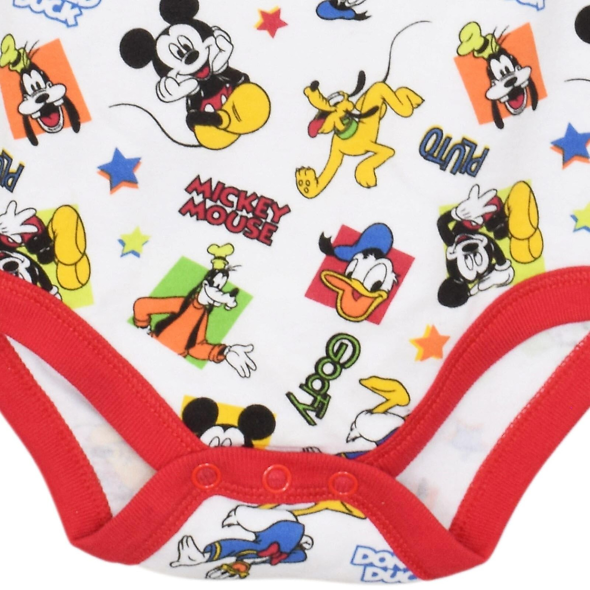 Disney Mickey Mouse Donald Duck Pluto Newborn Baby Boys 5 Pack Cuddly Bodysuits Mickey Mouse Clubhouse 6-9 Months