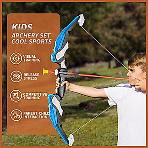 2 Pack Set Bow and Arrow Archery Toy for Kids, LED Light Up with 20 Suction Cup Arrows Target & Quiver, Outdoor Toys Kids Boys Girls Ages 3-12 Years Old