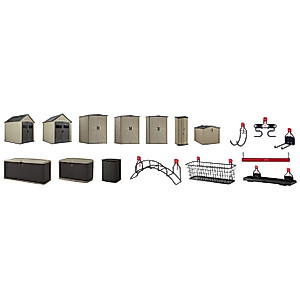 Rubbermaid Shed Accessories Multi-Purpose Hook, Individual, Black, Garage Organization for Bikes/Power Tools/Shovels/Rakes (Pack of 2)